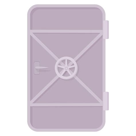 흰색 배경에 만화 스타일의 자물쇠 아이콘이 있는 철제 선박 문 프리미엄 벡터