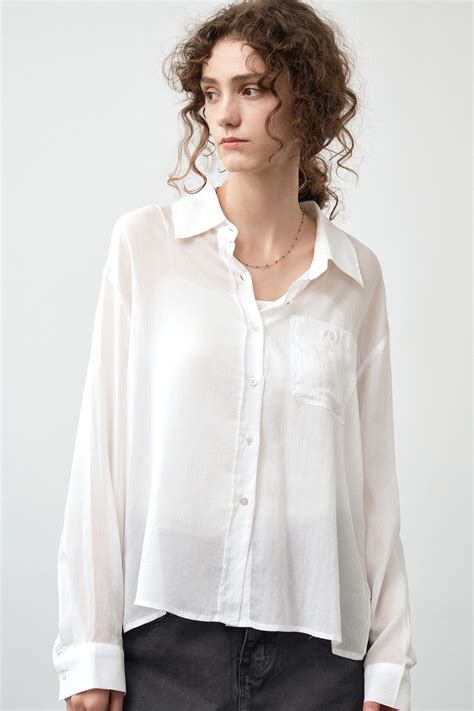 비나 시스루 여성 셔츠 블라우스 여름 남방 커버업 화이트 감도 깊은 취향 셀렉트샵 29cm