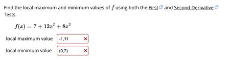 Solved Find The Local Maximum And Minimum Values Of F Using
