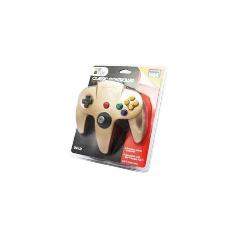 Ttx Tech N64 Wired Video Game Analog Controller Joystick Gamepad Replica Gold Big W