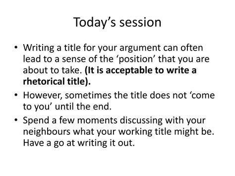 Argumentation Structure Ppt