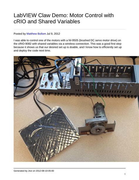 Pdf Labview Claw Demo Motor Control With Crio And Shared
