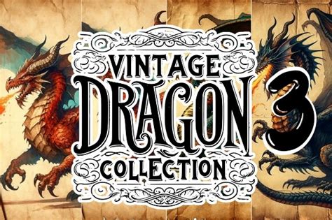 Vintage Paper Dragons 3 Graphic By Jenny Anne Swan · Creative Fabrica