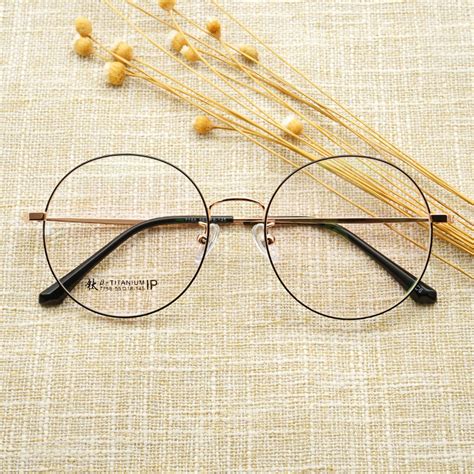 Pure Titanium Eyeglasses Women Retro Big Round Gla Grandado
