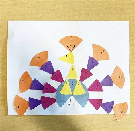 Fraction Peacock Math And Art Project — Mme Marissa Math Art Projects