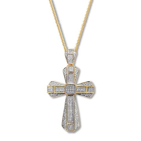 Previously Owned Mens Diamond Cross 1 Carat Tw 10k Yellow Gold Kay