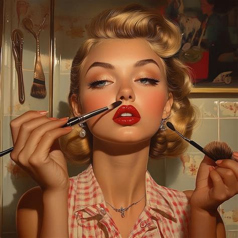 Vintage Pinup Makeup Classic Glamour By A Professional Makeup Artist Premium Ai Generated Image