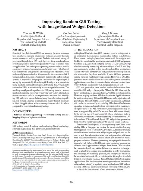 Improving Random Gui Testing With Image Based Widget Detection Pdf