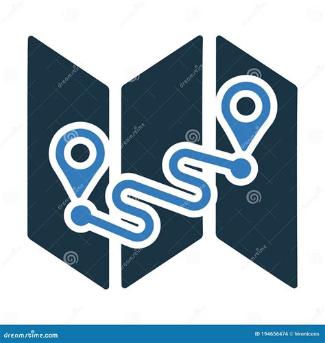Map Navigation Route Icon Vector Graphics Stock Vector