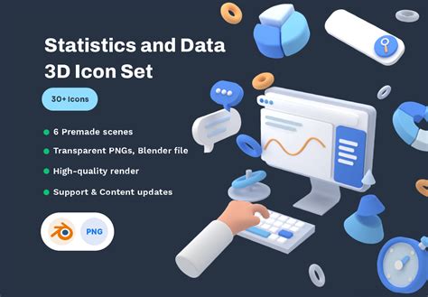 30多个数据表统计信息图表3d立体图标icon设计素材套装 Statistics And Data 3d Icon Set 30多个数据表统计信息图表3d立体图标icon设计素材套装 Statistics And Data 3d Icon Set