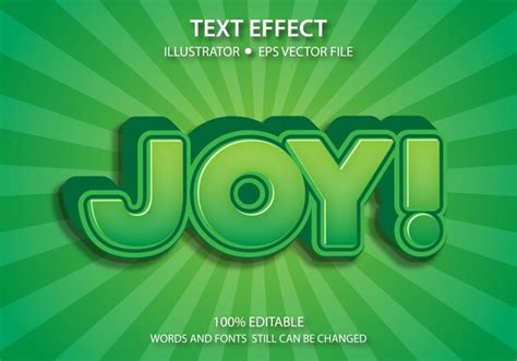 Premium Vector Editable Text Style Effect Cute Joy