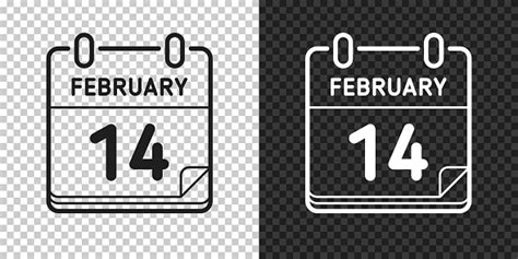 Ilustración De 14 De Febrero Icono Para Diseño Sobre Fondo En Blanco Y