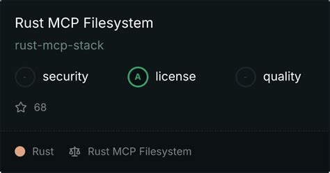 Score Rust Mcp Filesystem Glama