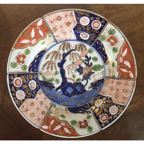 Early 19th Century Coalport Porcelain Imari Rock And Tree Dinner Plate