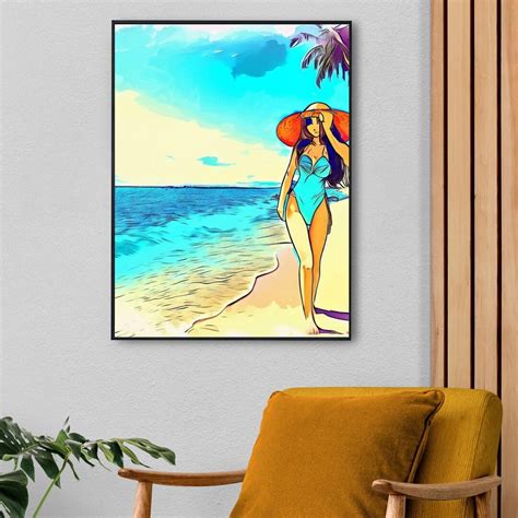 Anime Girl Wall Art Hot Anime Girl Summer Poster Bikini Girl