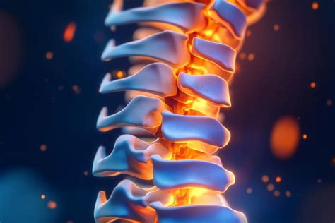 A Vibrant Rendering Of A Human Spine Illuminated With Dynamic Energy And Glowing Effects