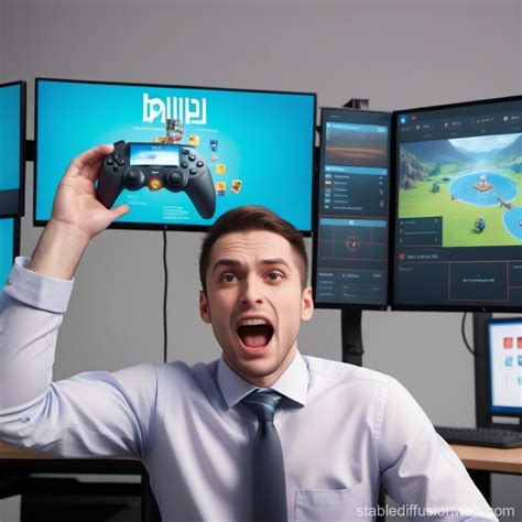 Businessman With Game Interface Stable Diffusion Online