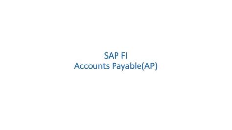 Vendor Payment Configuration In Sap Pptx