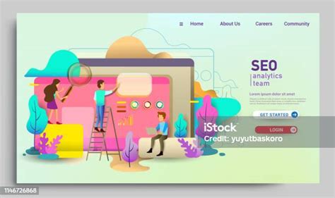 소셜 미디어 마케팅 방문 페이지 서식 파일입니다 웹 사이트 및 모바일 웹 사이트에 대 한 웹사이트 디자인의 현대 평면 디자인 개념입니다 개념에 대한 스톡 벡터 아트 및 기타