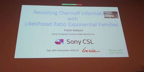 Frank Nielsen En Linkedin Talk On The Geometry Of Chernoff Information Chernoff Information