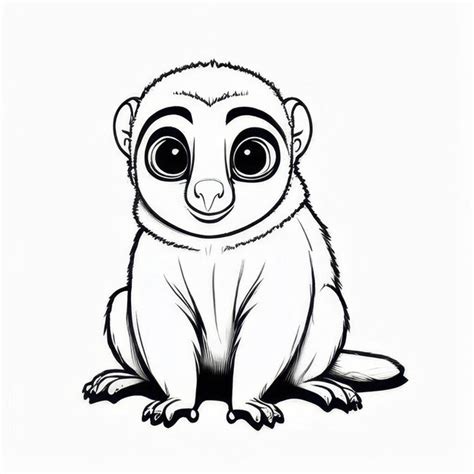 Cuscus Outline Black And White Cute Coloring Book Premium Ai Generated Image