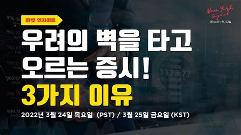 우크라이나 전쟁 연준의 긴축 인플레이션 우려에도 마냥 오르는 증시 괜찮은걸까 크리스의 뉴욕 시그널 Youtube