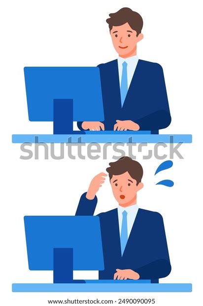 Working Man Concept Problem Solving Man Stock Vector Royalty Free Shutterstock