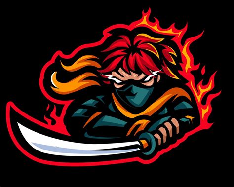 Fire Assassin Mascot Vector Logo Illustration 35922881 Vector Art At