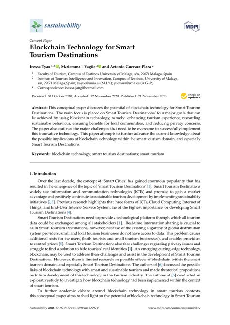 Pdf Blockchain Technology For Smart Tourism Destinations