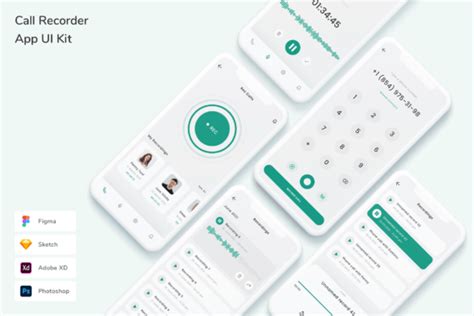 Call Recorder App UI Kit Graphic By Betush Creative Fabrica