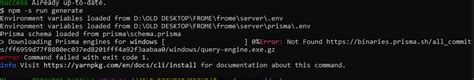 Npm S Run Generate Error Cannot Download Query Engine · Issue 4420 · Prismaprisma · Github