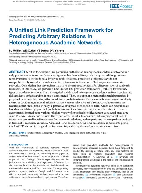 Pdf A Unified Link Prediction Framework For Predicting Arbitrary Relations In Heterogeneous