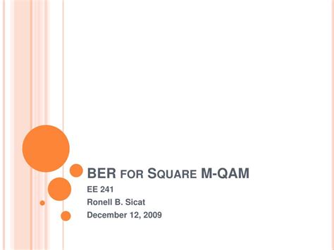 Ppt Ber For Square M Qam Powerpoint Presentation Free Download Id1107184