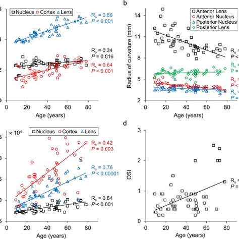 Age Dependence Of Measured A Thickness Of Nucleus Cortex And Whole