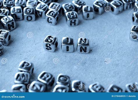 Sin Word From Metal Blocks On Paper Stock Image Image Of Quote Icon 278468035