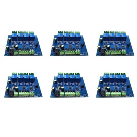 6x Modbus Rtu 4 Way Relay Module 7 24v Relay Module Switch Rs485ttl Input And Output With Anti