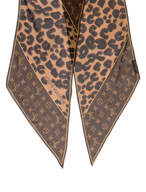 Louis Vuitton Leopard Silk Scarf Brown Scarves And Shawls