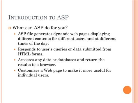 PPT VB Script ASP ASP Objects PowerPoint Presentation Free Download ID