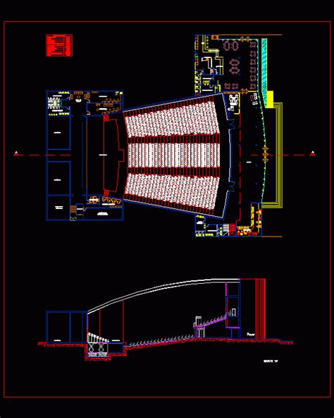 Concert Hall DWG Section For AutoCAD Designs CAD
