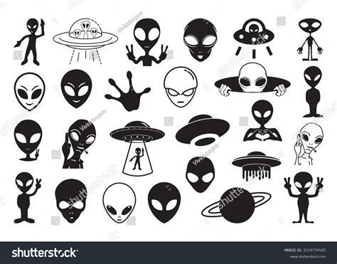 Alien Ufo Vector Bundle Print Alien Stock Vector Royalty Free