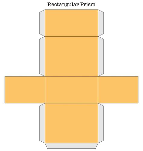 Paper Rectangular Prism Template 3d Rectangle Easy Paper Crafts Box Template Printable