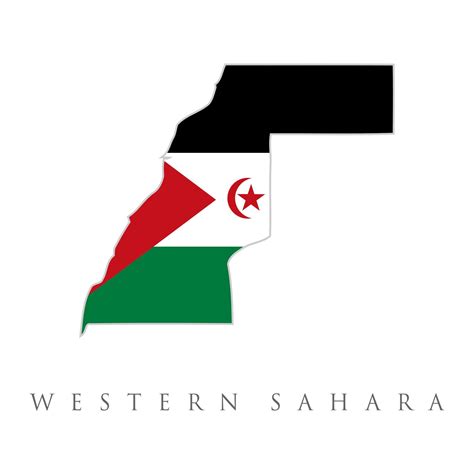 Western Sahara Flag Map Map Of Western Sahara With National Flag