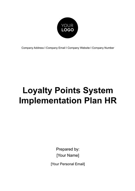 Free Loyalty Points System Implementation Plan Hr Template To Edit Online