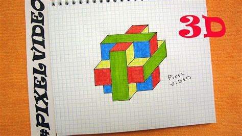 РИСУНКИ ПО КЛЕТОЧКАМ 3d КРЕСТ ОБЪЕМНЫЙ РИСУНОК ПО КЛЕТОЧКАМ Pixelvideo Youtube