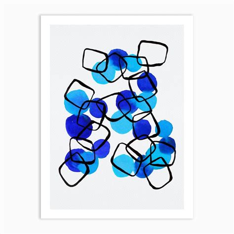 Blue Shapes Chain Squares Abstract Art Print By Shelworks Stationery Fy Blue Shapes Chain Squares Abstract Art Print By Shelworks Stationery Fy
