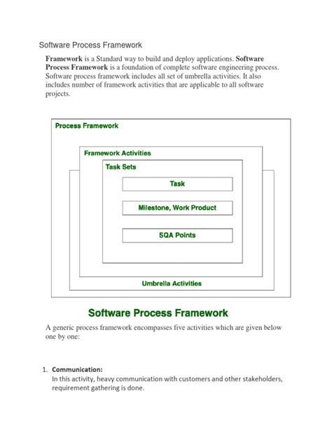 Process Framework Activities Pdf Software Development Process Software Quality