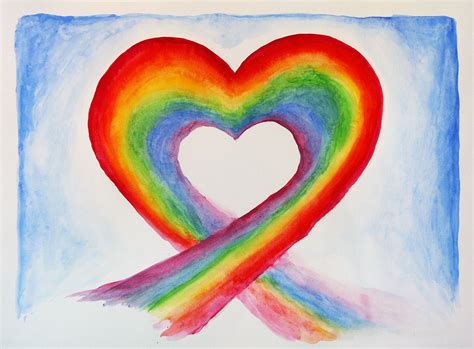 Rainbow Heart Regenbogen Zeichnung Regenbogen Malerei Regenbogen Bilder