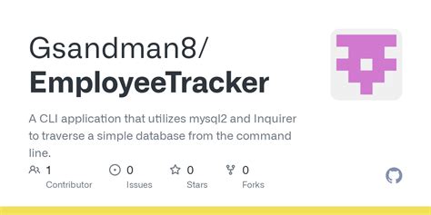 Github Gsandman8employeetracker A Cli Application That Utilizes Mysql2 And Inquirer To