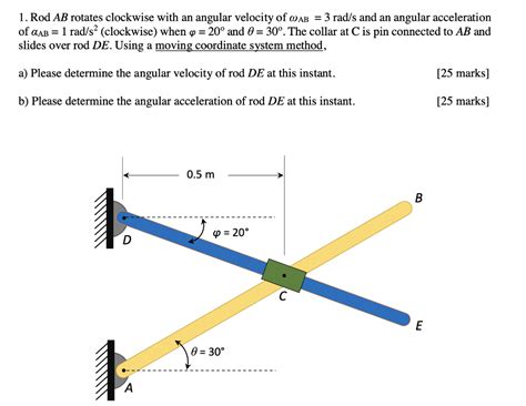 Solved RodAB Rotates Clockwise With An Angular Velocity Chegg