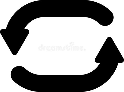 Two Curved Black Arrows Rotating In A Circular Motion Representing A Continuous Process And
